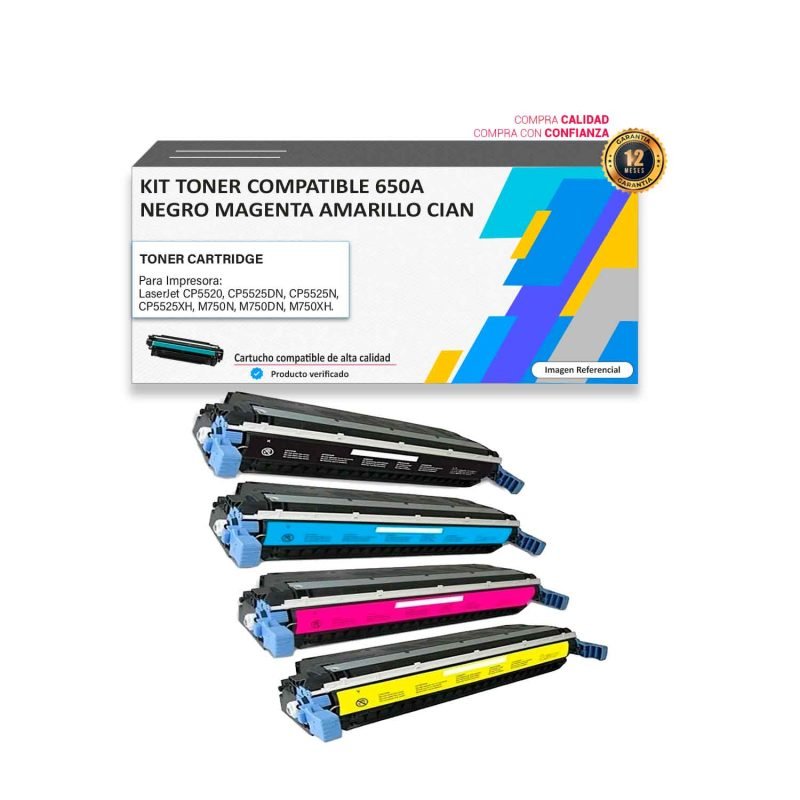 KIT TONER COMPATIBLE HP 650A PARA CP5520 | Nuevo